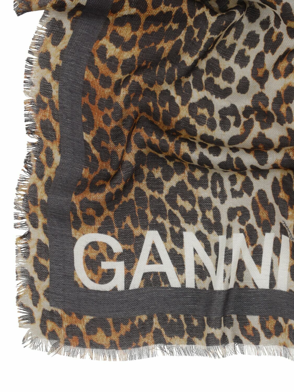 GANNI - Xxl Leopard Printed Scarf GANNI