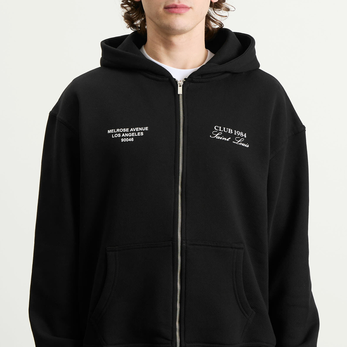 Club 1984 Men's Melrose Zip Hoodie in Black Club 1984