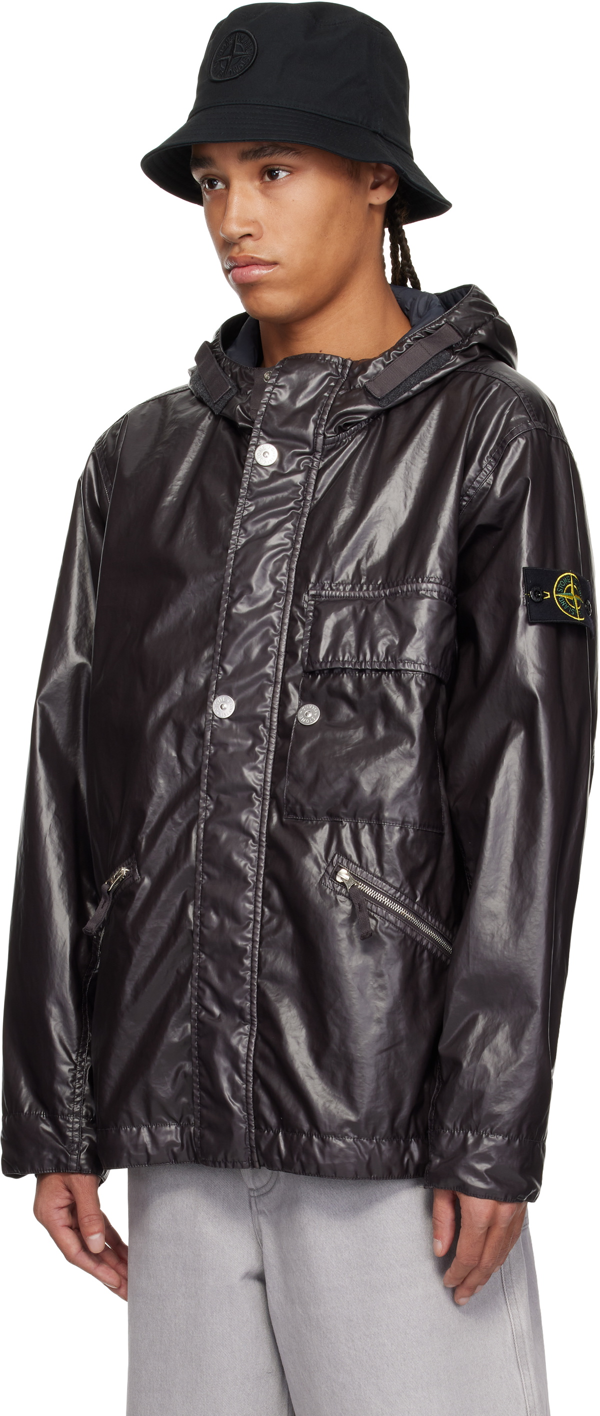 Stone Island Gray Mussola Gommata-TC Jacket Stone Island