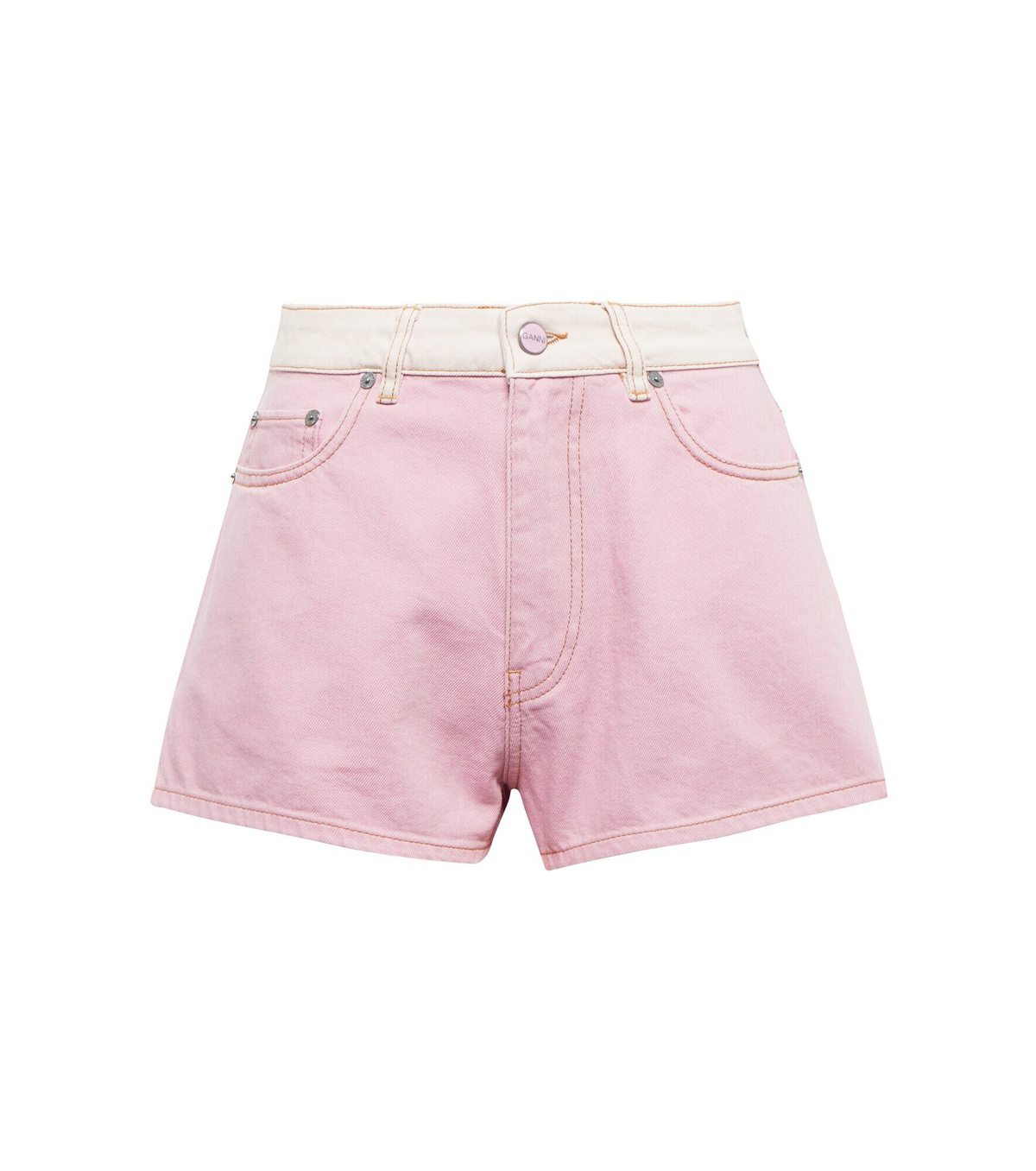Ganni - High-rise denim shorts GANNI