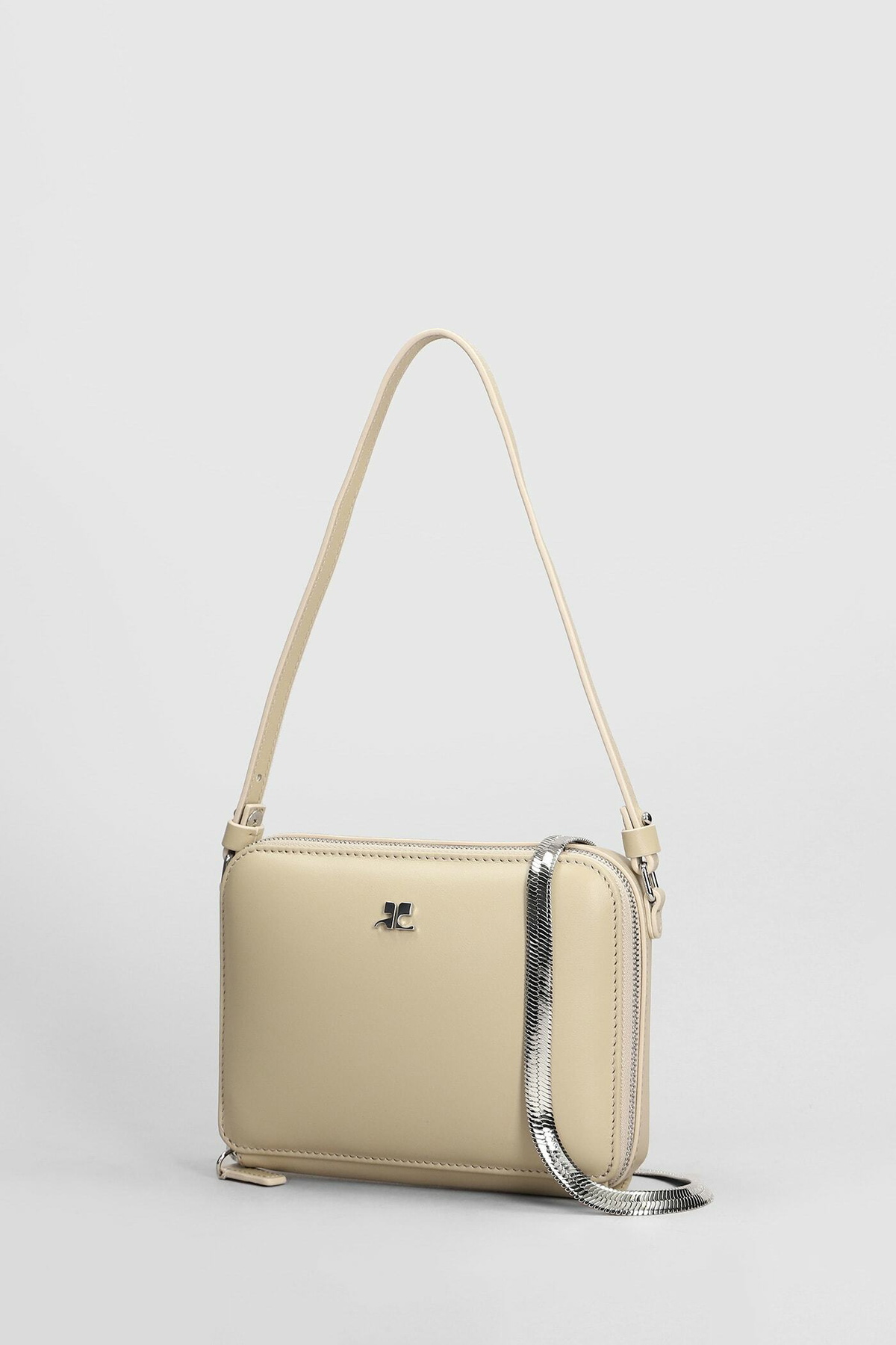 Courrèges Shoulder Bag In Beige Leather Courreges