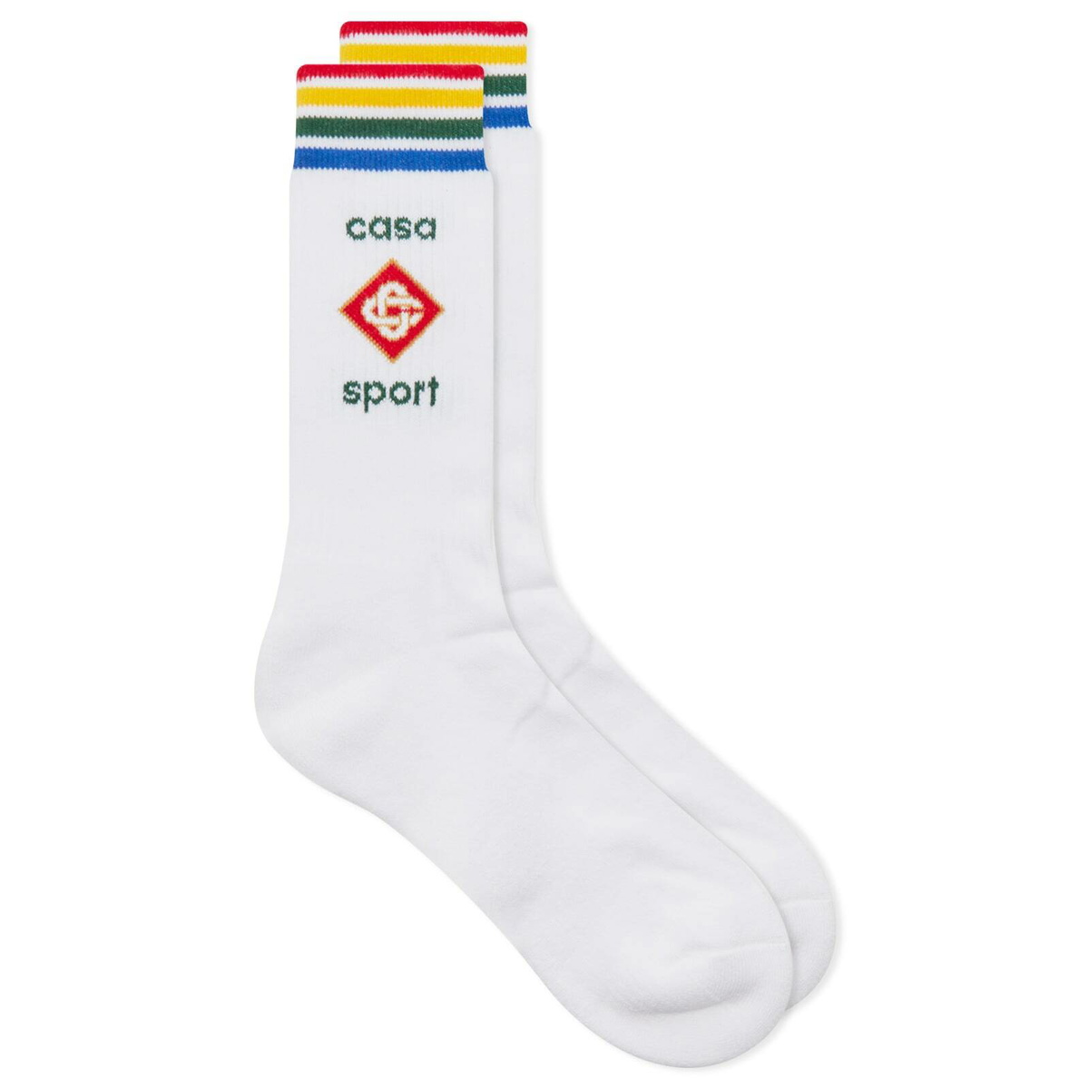 Casablanca Men's Casa Sport Rainbow Socks in White Casablanca