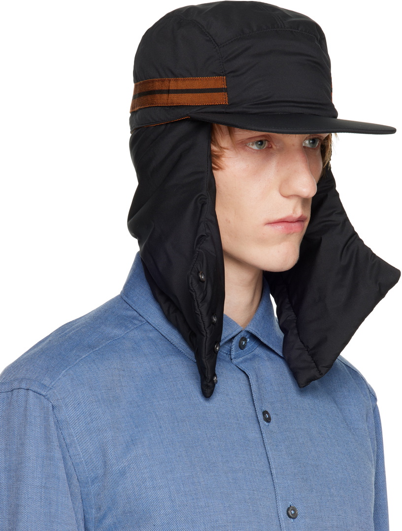 ZEGNA Black Neck Flap Cap Zegna