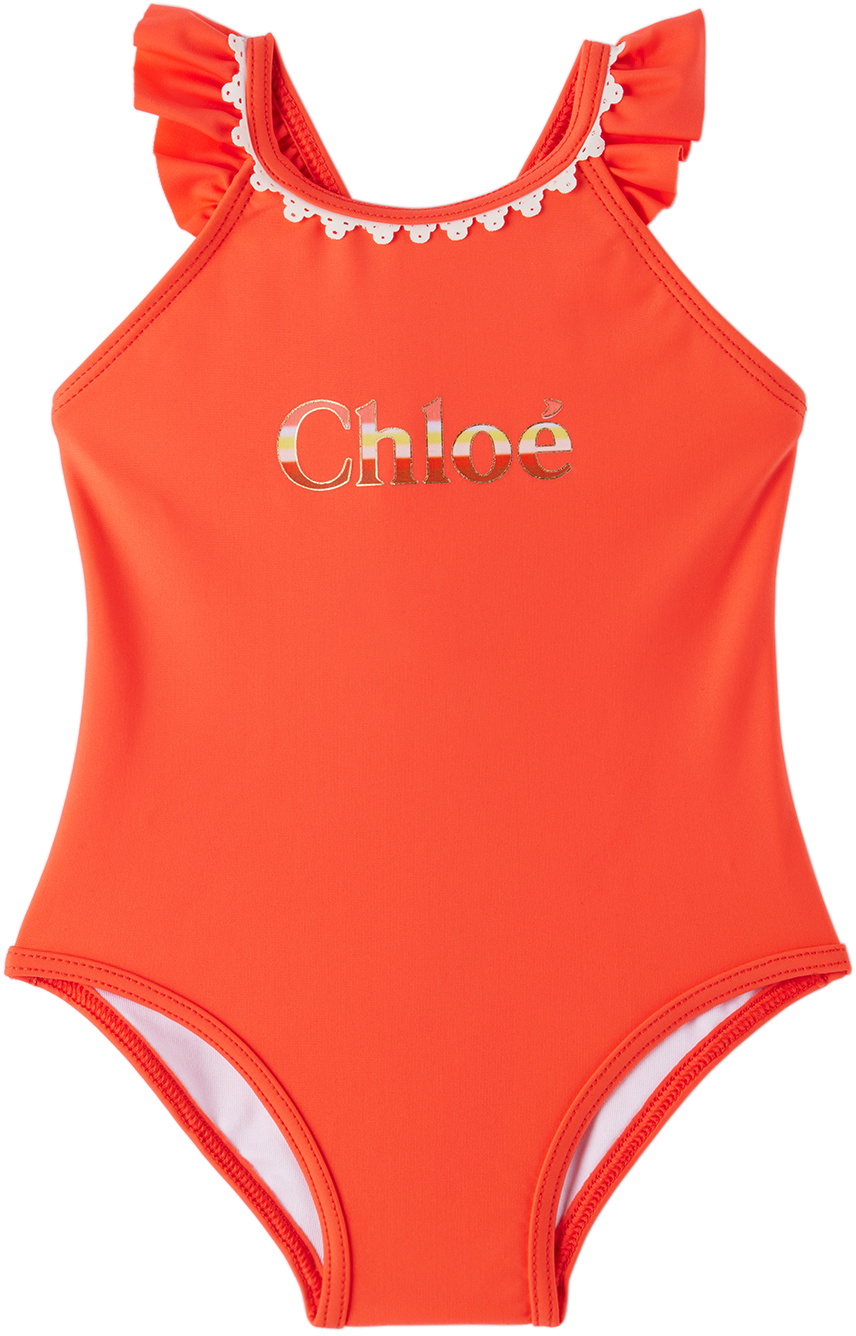 Chloé Baby Red Printed One-Piece Swimsuit Chloe