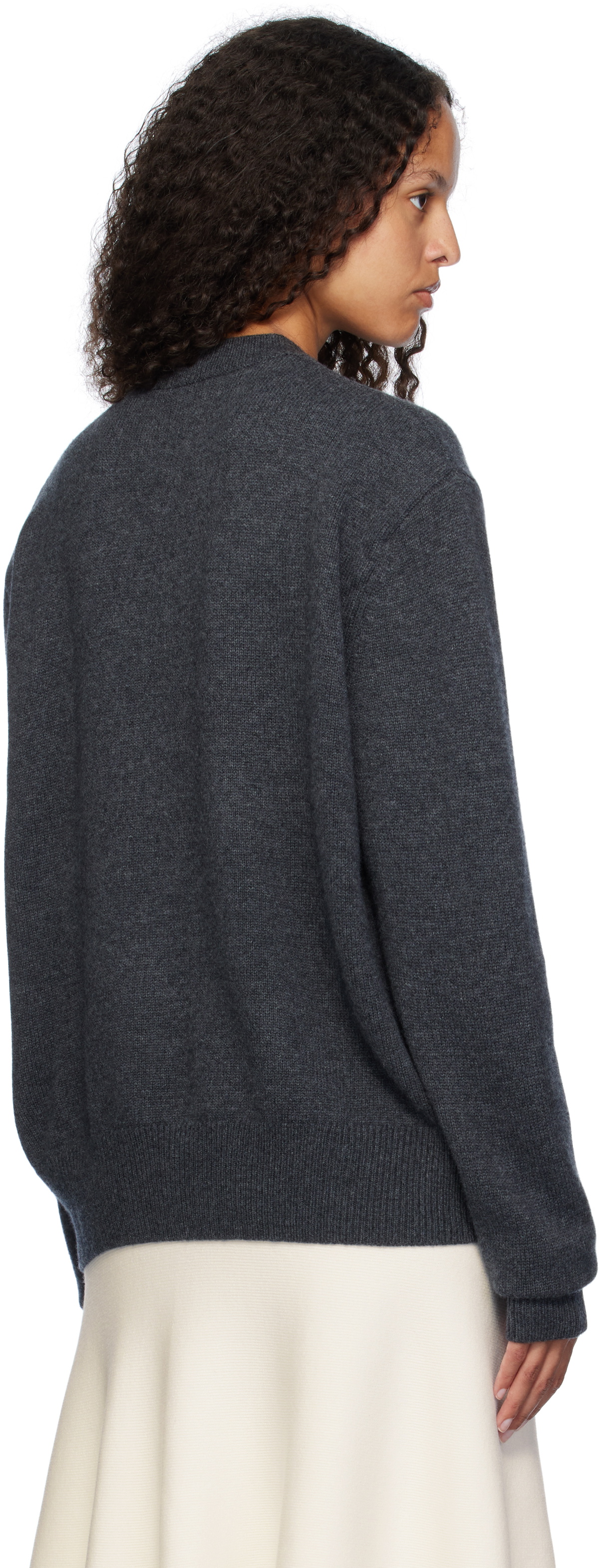 The Frankie Shop Gray Rafaela Padded Knit Sweater The Frankie Shop