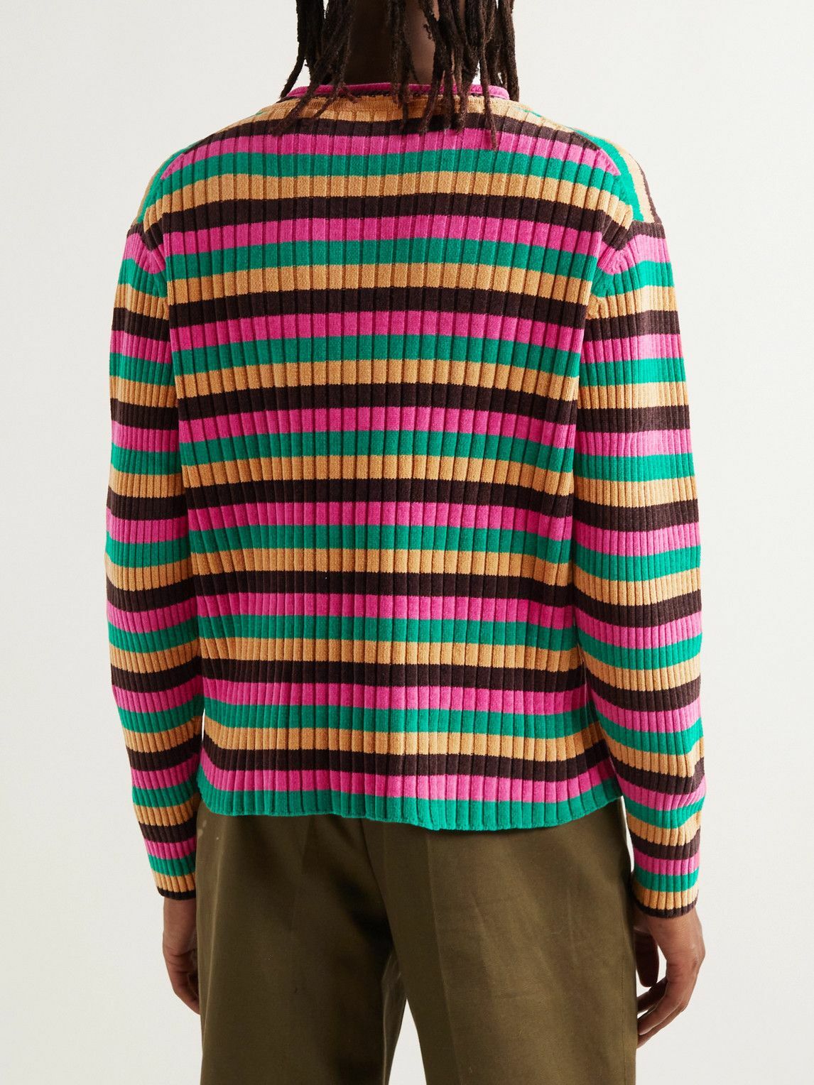 Wales Bonner - Striped Ribbed Wool-Blend Chenille Sweater - Multi Wales ...