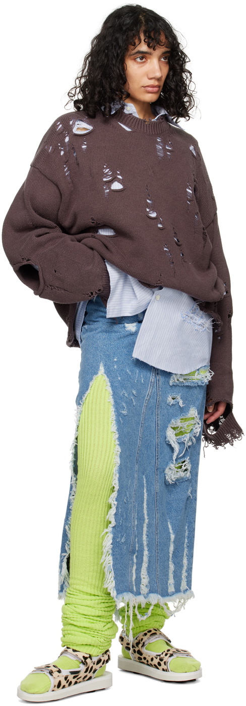 Doublet Brown Destroyed Sweater Doublet