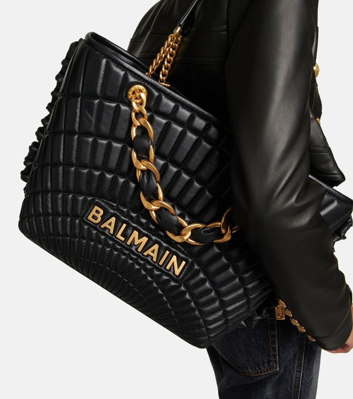 Balmain 1945 Soft quilted leather tote bag Balmain