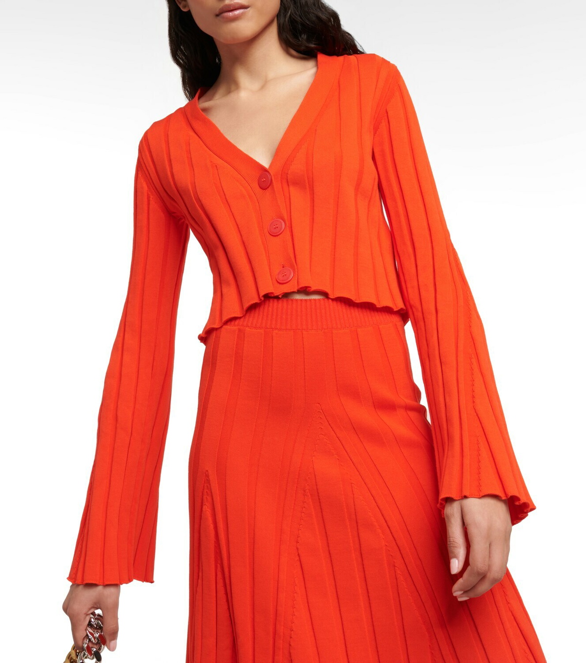 Stella Mccartney Ribbed Knit Cotton Cardigan Stella Mccartney