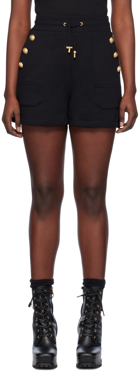 Balmain Black Drawstring Shorts Balmain