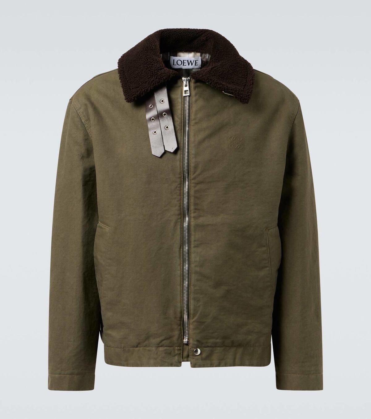 Loewe Shearling-trimmed cotton twill jacket Loewe