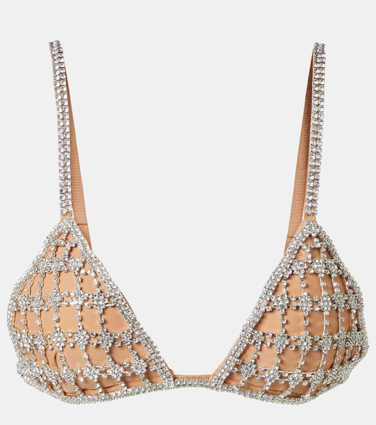 Self-Portrait Crystal-embellished mesh bra top Self-Portrait