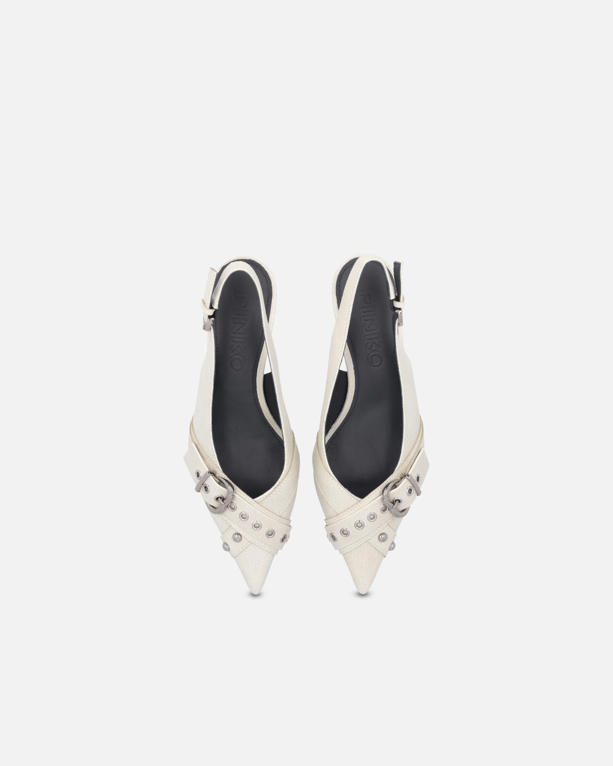 Pinko Heeled Leather Slingbacks With Buckle Egg Pinko