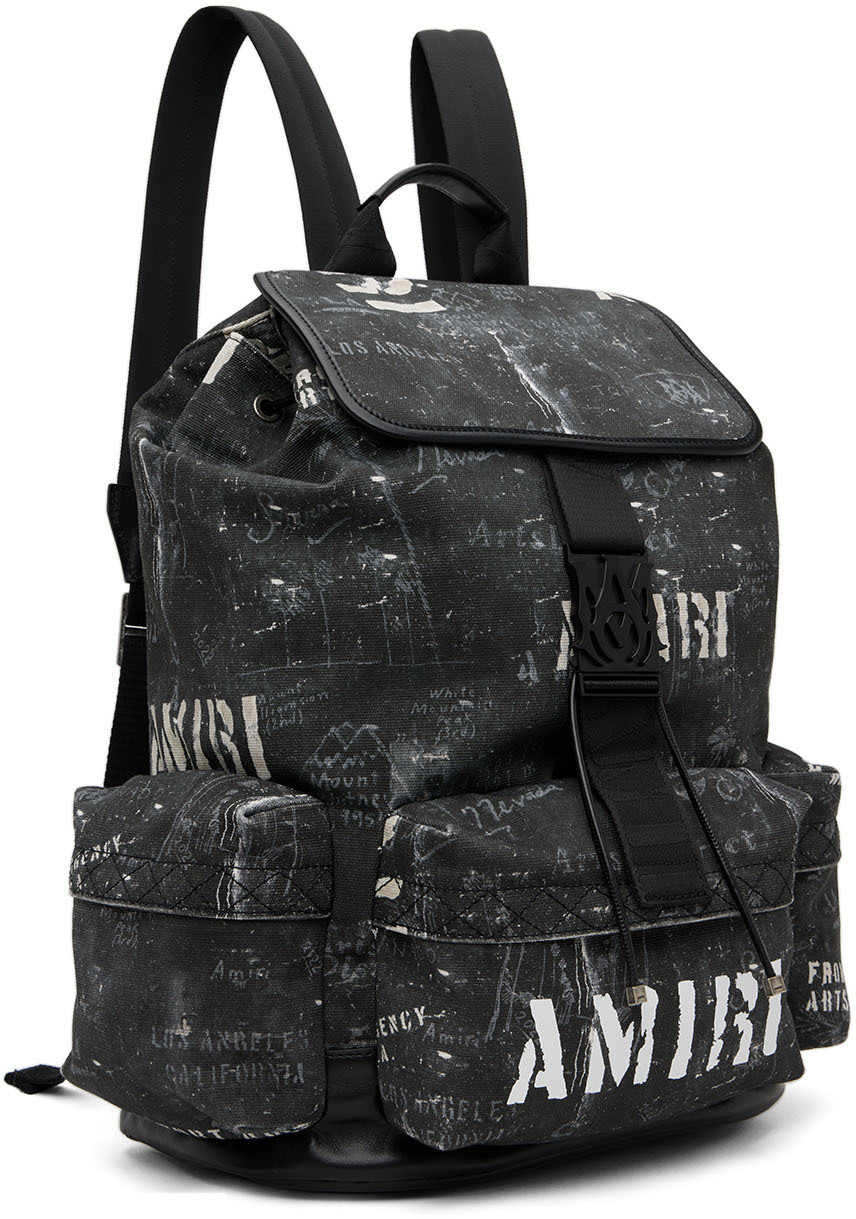 AMIRI Black Washed Canvas Backpack Amiri