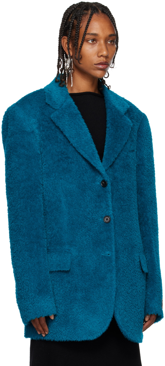 Raf Simons Blue Single-Breasted Blazer Raf Simons