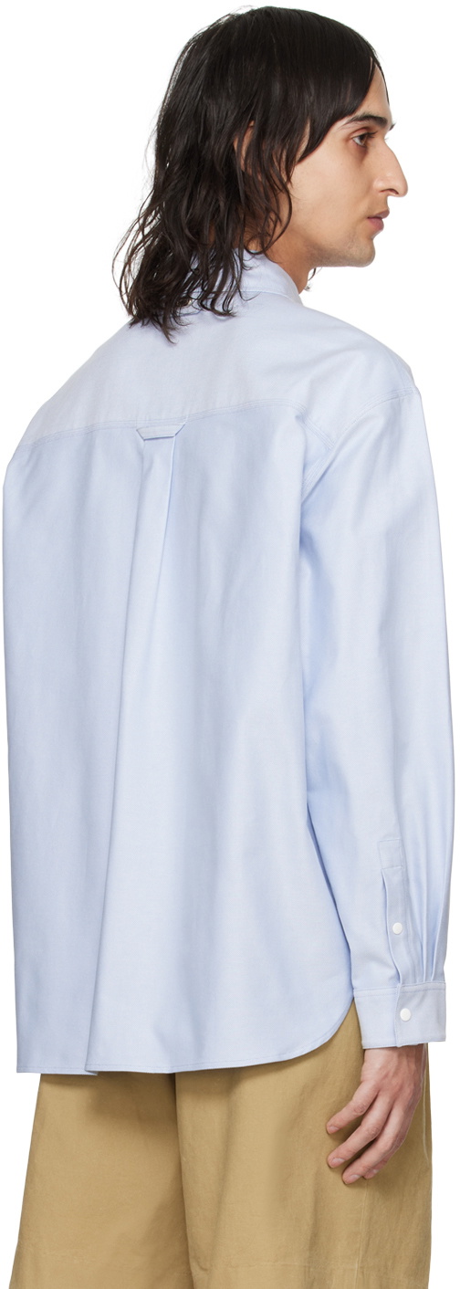 Solid Homme Blue Press-Stud Shirt Solid Homme