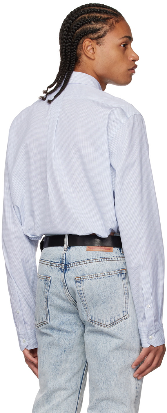 Y/Project SSENSE Exclusive White & Blue Pinched Shirt Y/Project