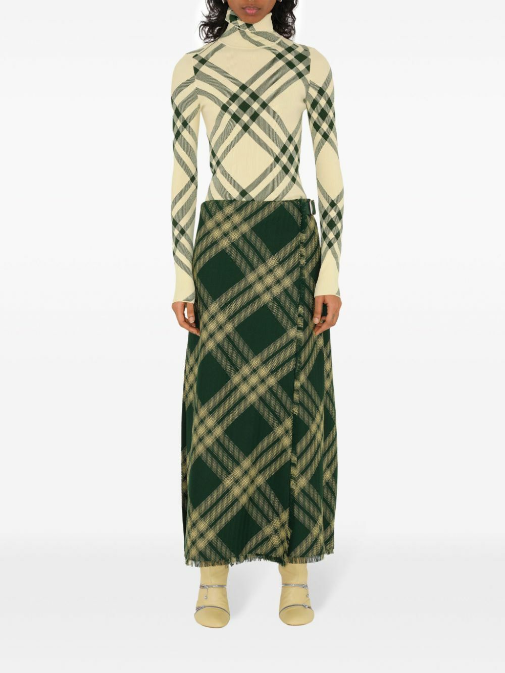 BURBERRY - Check Turtle-neck Sweater Burberry