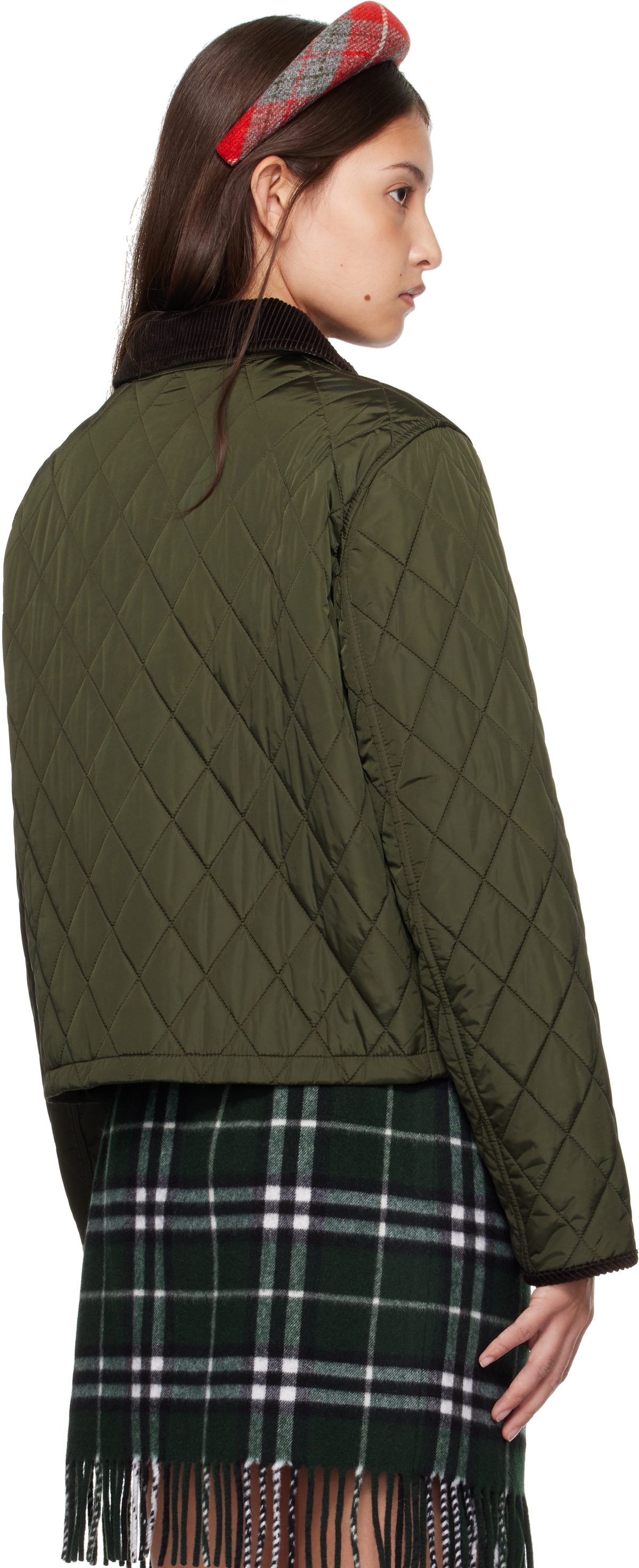 Burberry Khaki Short Quilted Jacket Burberry
