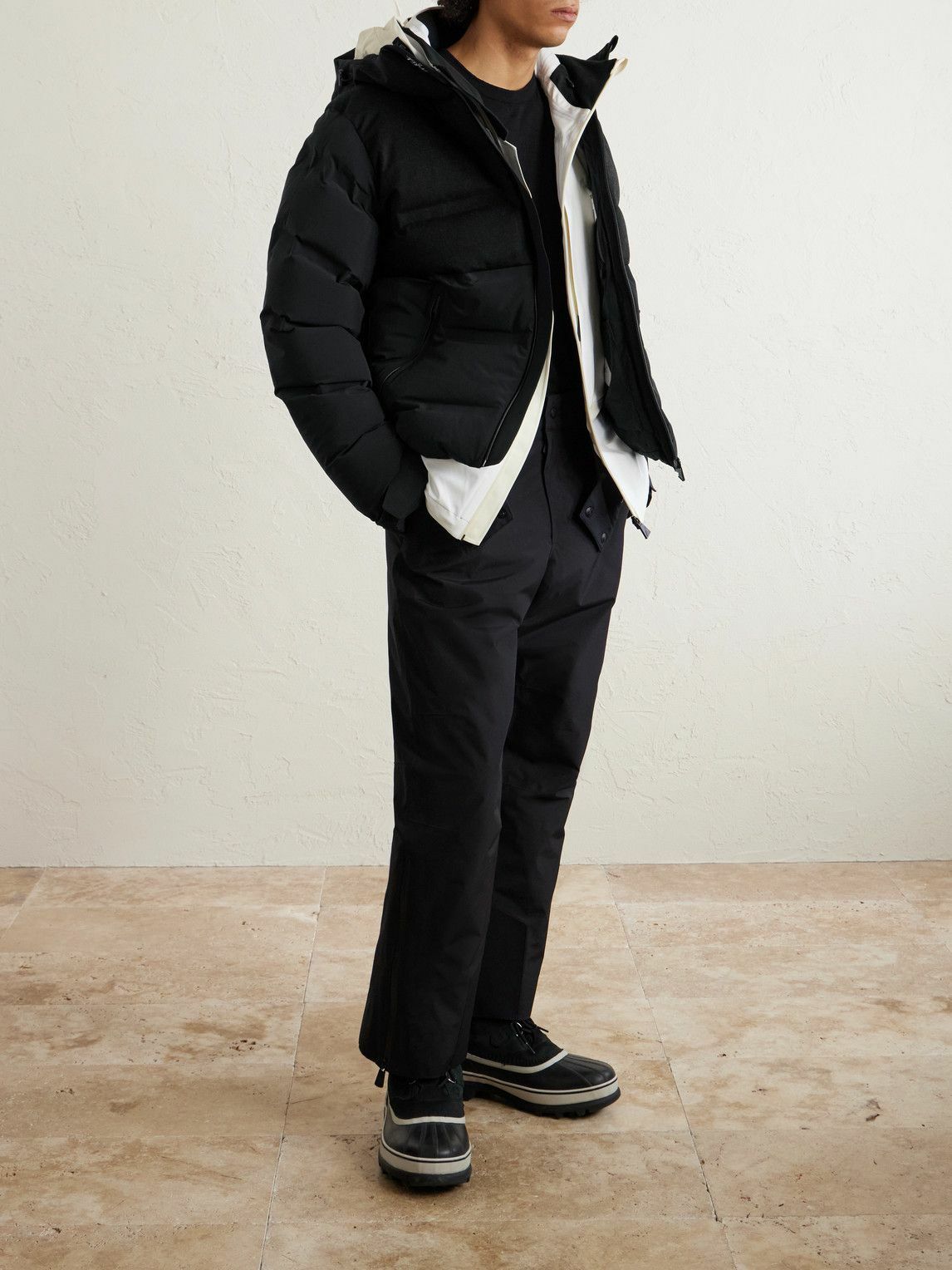 Aztech Mountain - Wool-Blend Trimmed Shell Down Jacket - Black Aztech ...