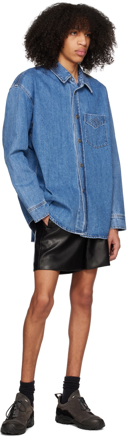 System Blue Embossed Denim Shirt System