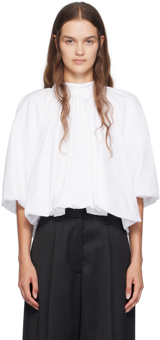 Simone Rocha White Back Bow Balloon Blouse Simone Rocha