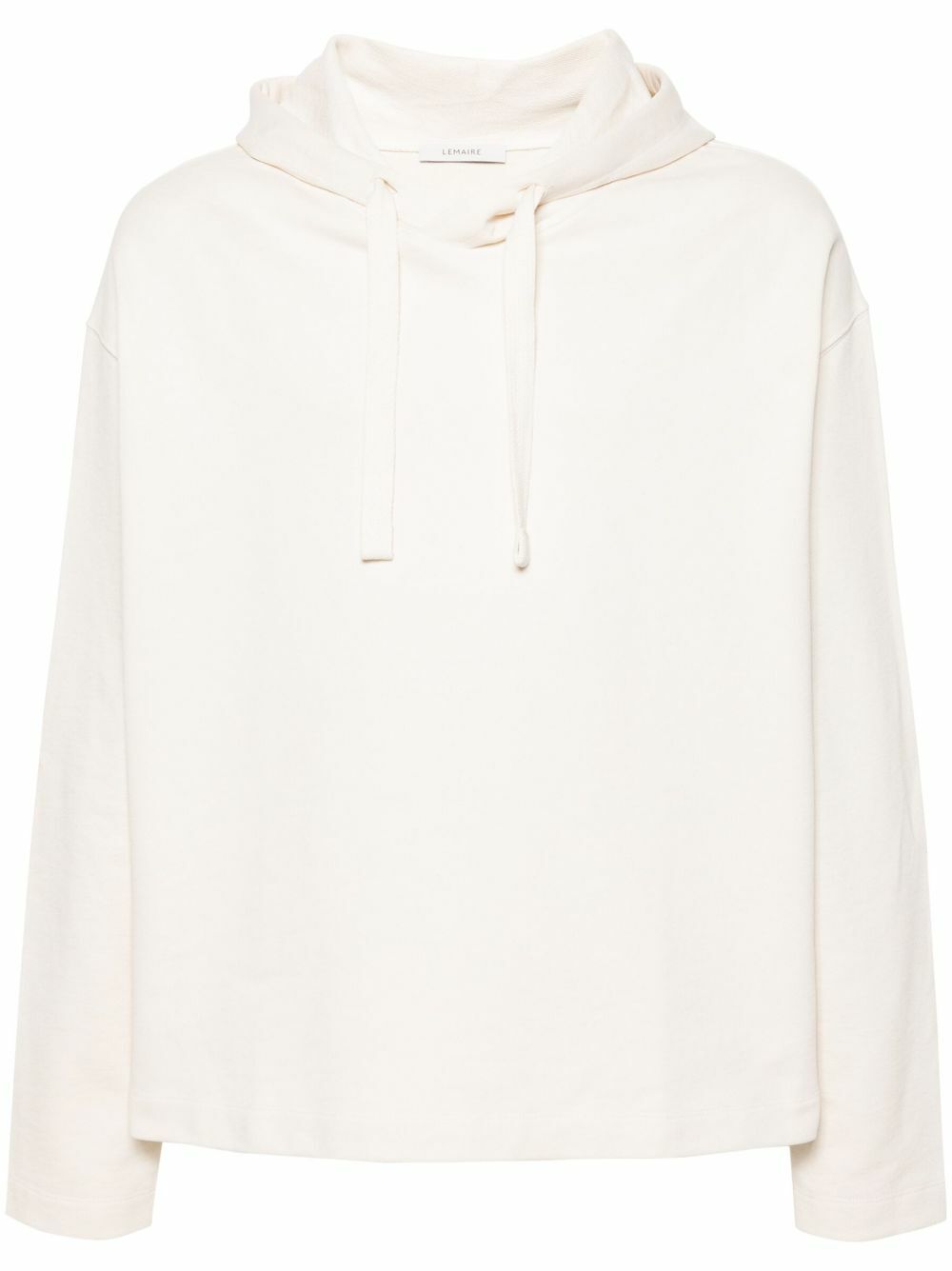 LEMAIRE White Drawstring Cotton Hoodie Lemaire