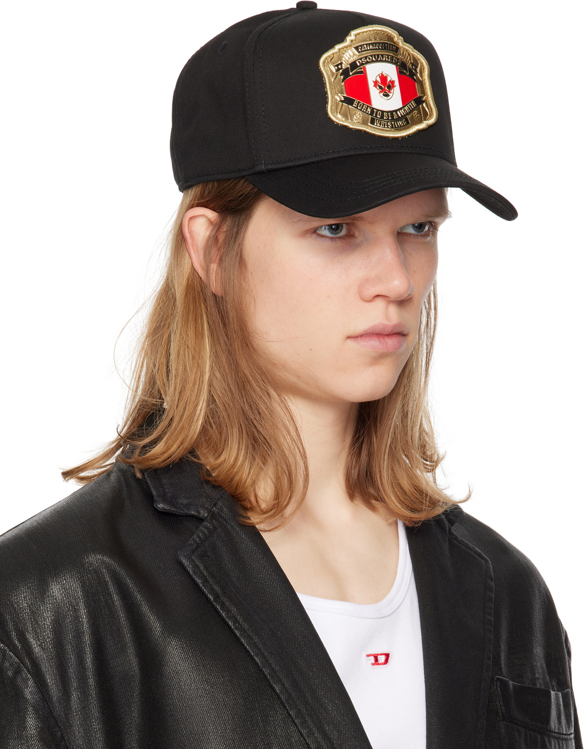 Dsquared2 Black Boxeur Patch Cap Dsquared2
