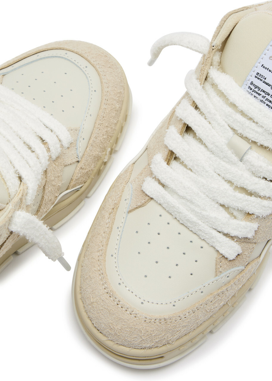 Axel Arigato Area Lo Fluffy Panelled Leather Sneakers Beige Axel Arigato