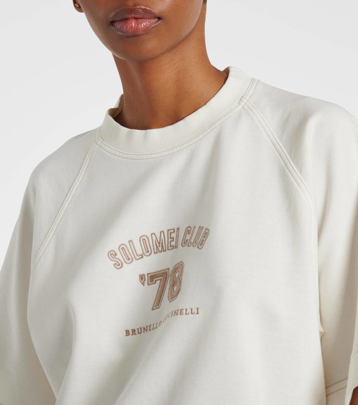 Brunello Cucinelli Logo patch-appliqué cotton jersey T-shirt Brunello ...