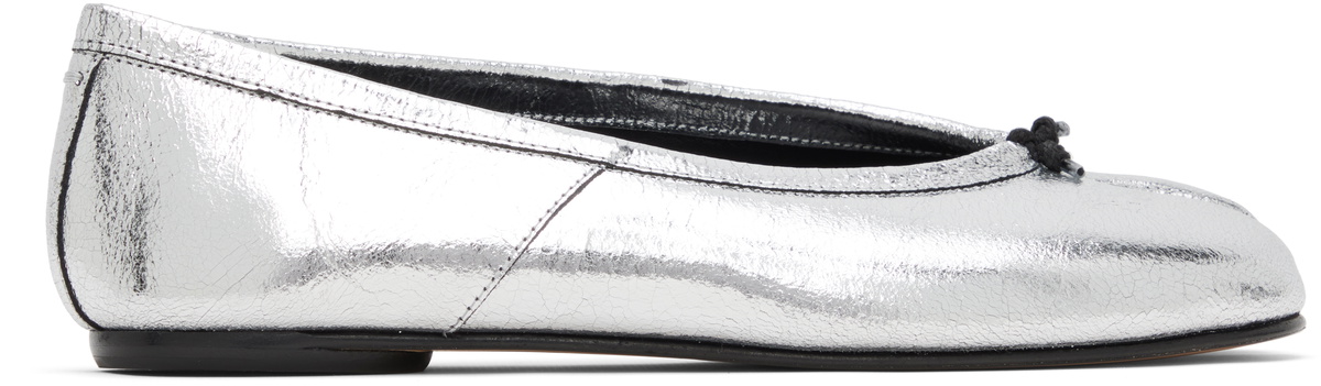 Maison Margiela Silver Tabi Broken Mirror New Ballerina Flats Maison ...