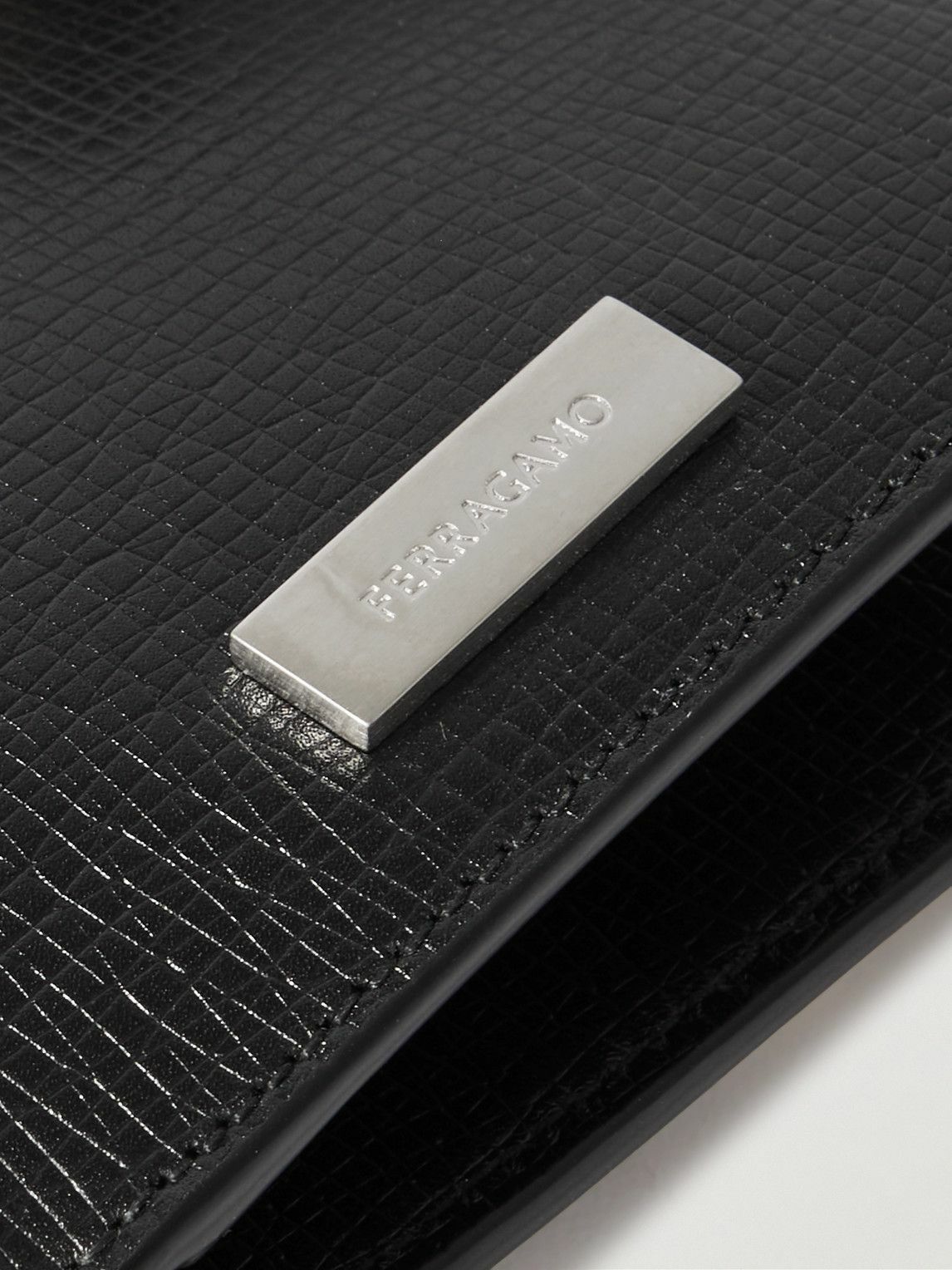 FERRAGAMO - Logo-Embellished Textured-Leather Billfold Wallet Salvatore ...