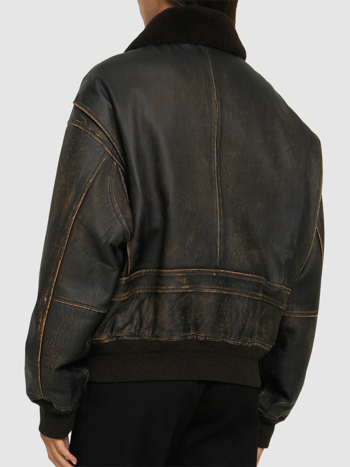 THE ROW Adonis Leather & Shearling Jacket The Row