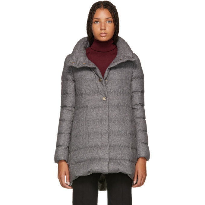Herno Grey A-Line Puffer Jacket Herno
