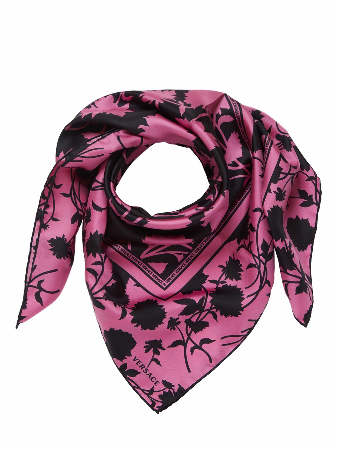VERSACE - Organic Silk Twill Floral Foulard Versace