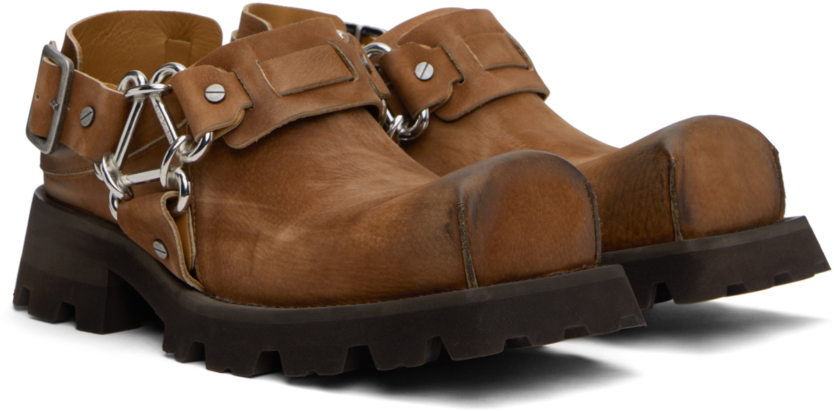 Acne Studios Brown Leather Buckle Mules Acne Studios
