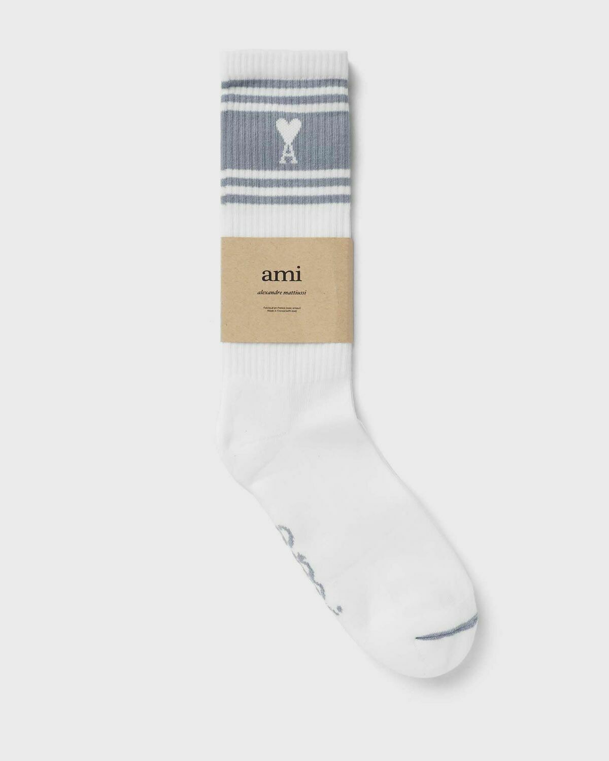 Ami Paris Chaussettes Rayures Ami De Coeur Blue Socks AMI