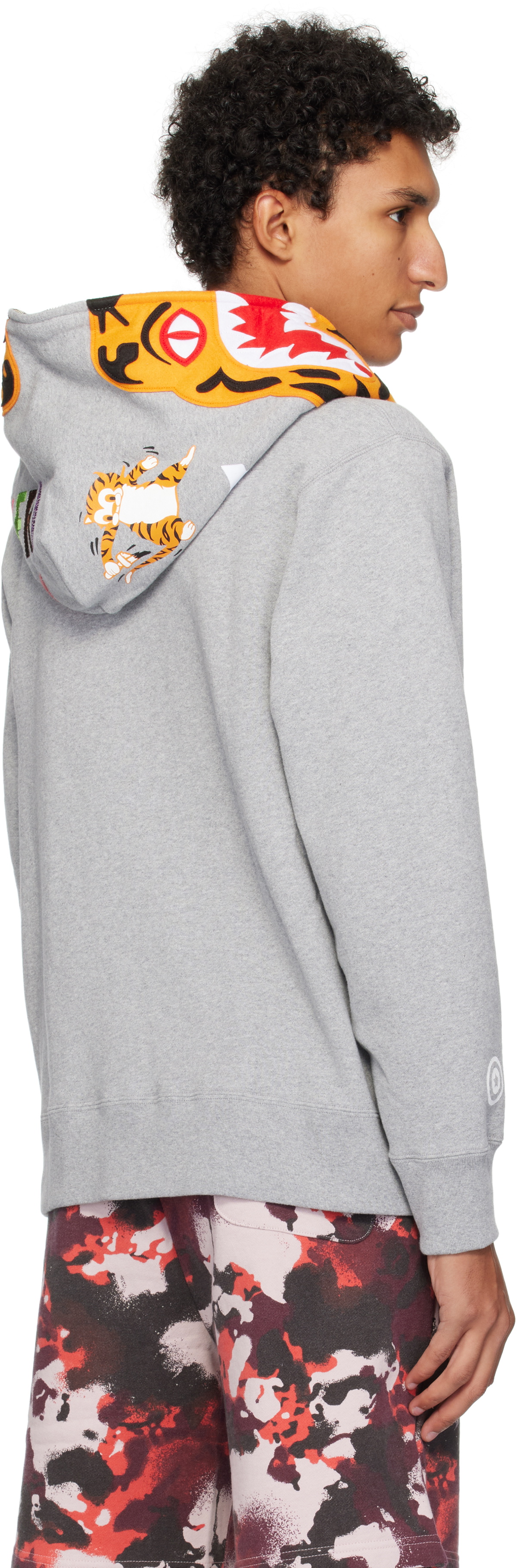 BAPE Gray Tiger Full Zip Hoodie A Bathing Ape