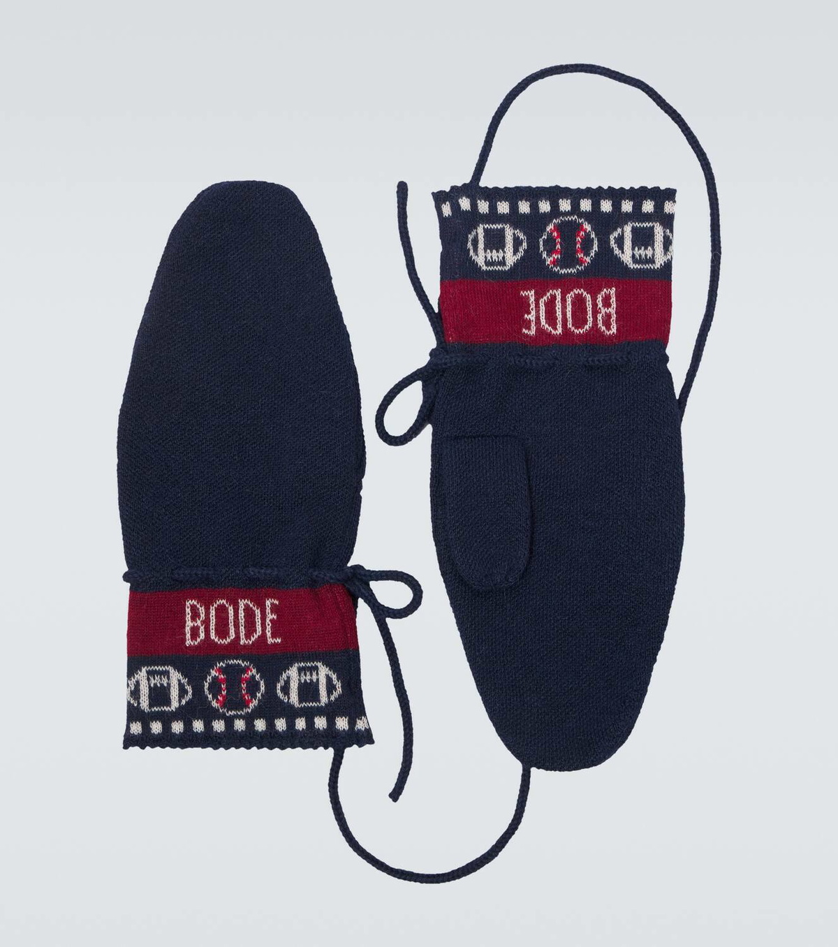 Bode Knitted jacquard alpaca mittens Bode