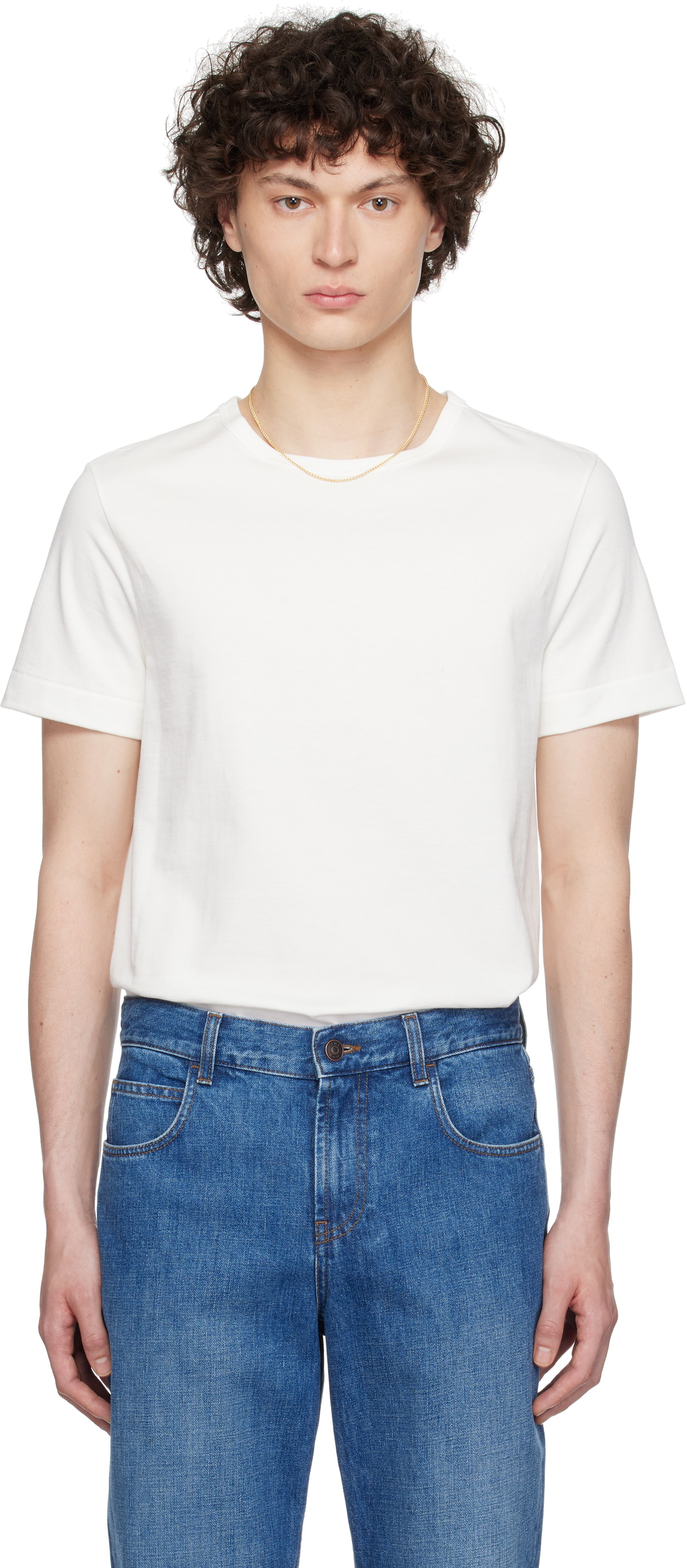 Merz b. Schwanen White 215 Loopwheeled T-shirt