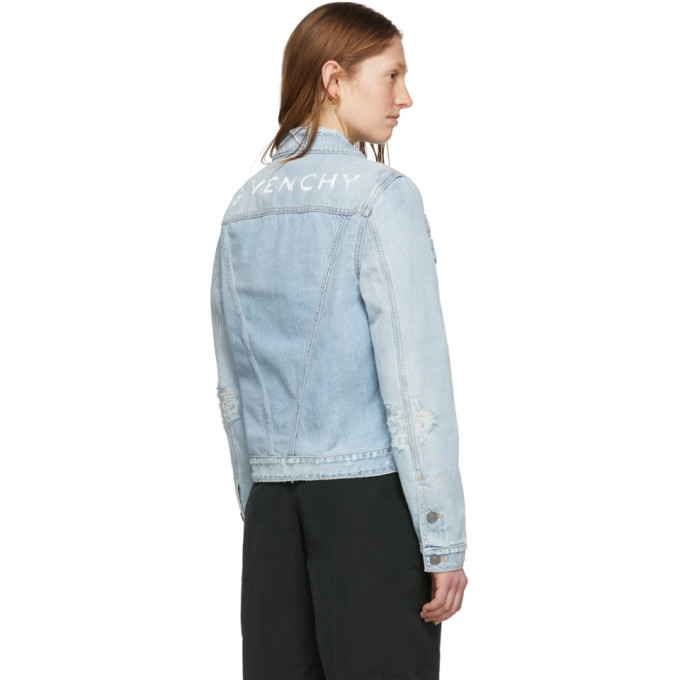Givenchy Blue Denim Stamped Logo Regular-Fit Jacket Givenchy