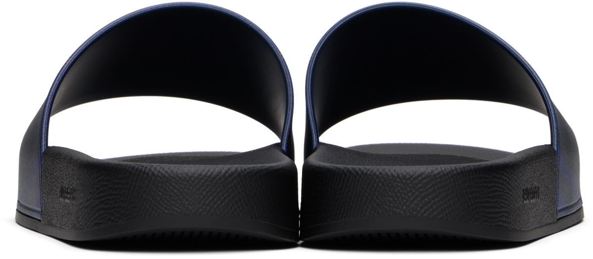 Burberry Navy Check Pool Slides Burberry