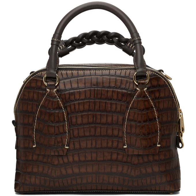 Chloe Brown Croc Medium Daria Bag Chloe