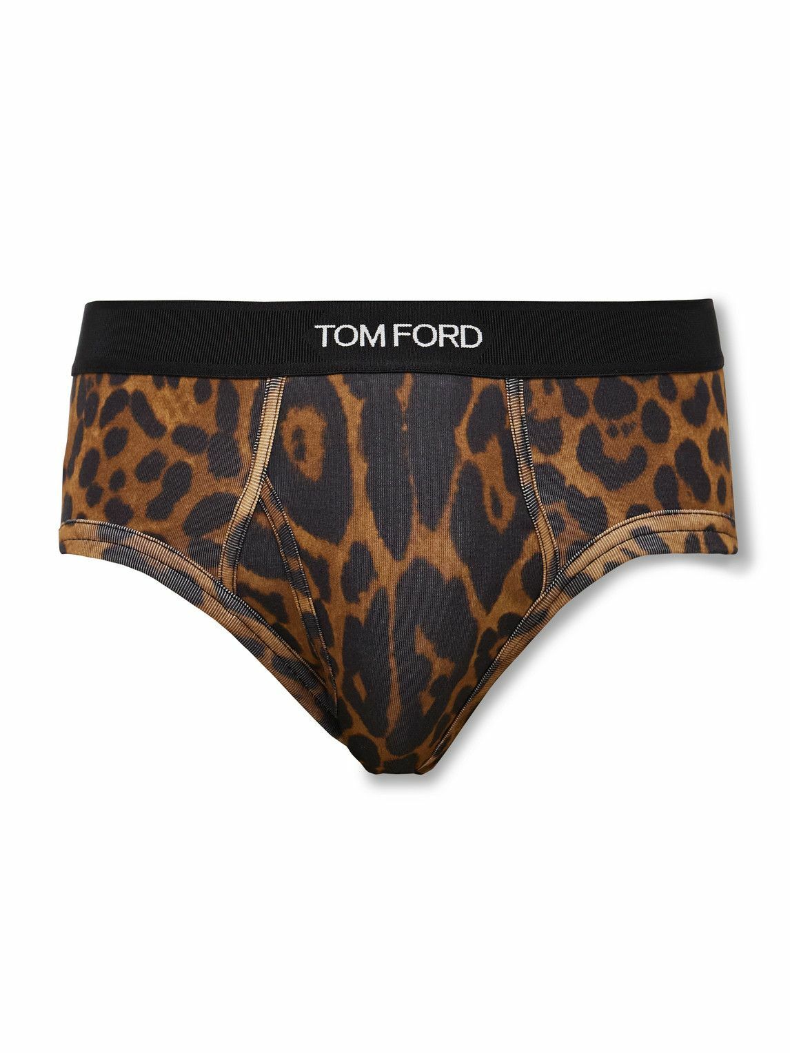 TOM FORD - Leopard-Print Stretch-Cotton Briefs - Animal print TOM FORD