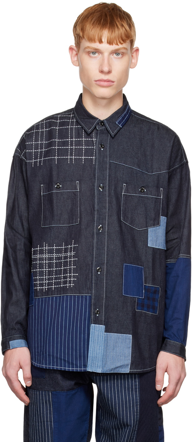 FDMTL Blue Patchwork Shirt FDMTL