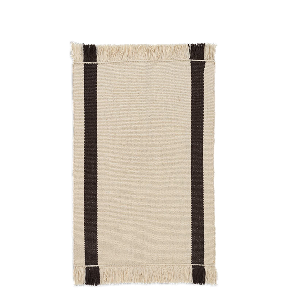 ferm LIVING Calm Kelim Mat - 50x70cm in Off-White/Coffee ferm LIVING