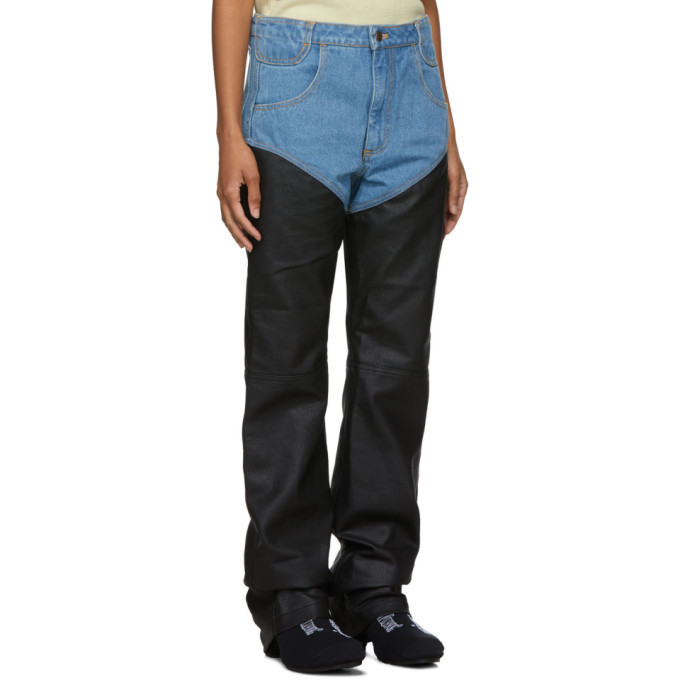 Telfar Blue and Black 3-Panel Jeans Telfar
