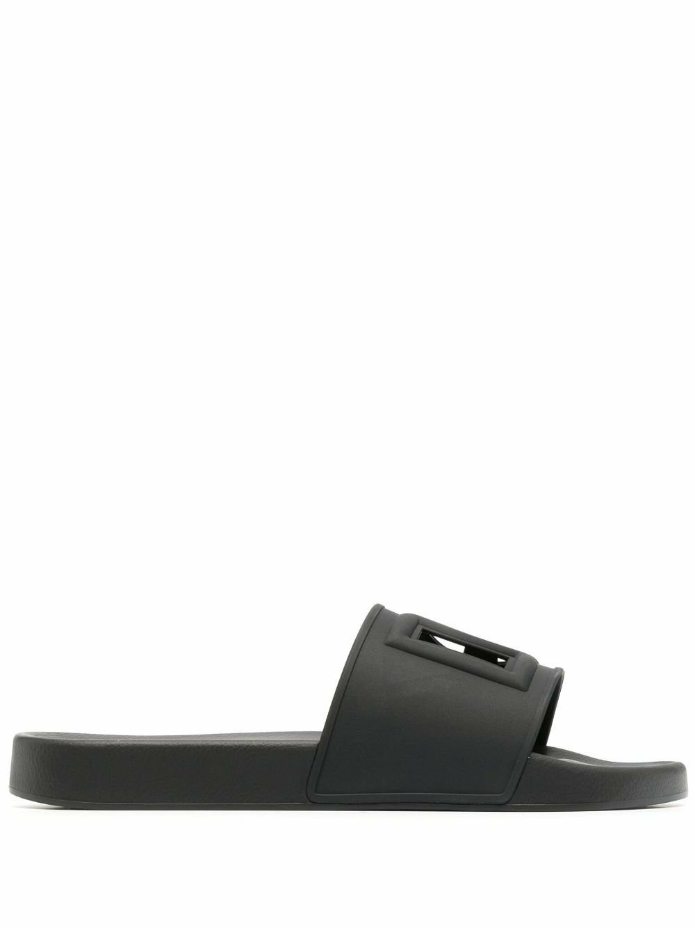 Dolce & Gabbana Black DG Rubber Slides Dolce & Gabbana