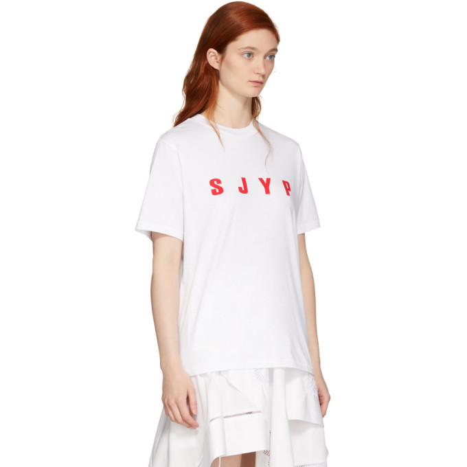 SJYP White Logo T-Shirt SJYP