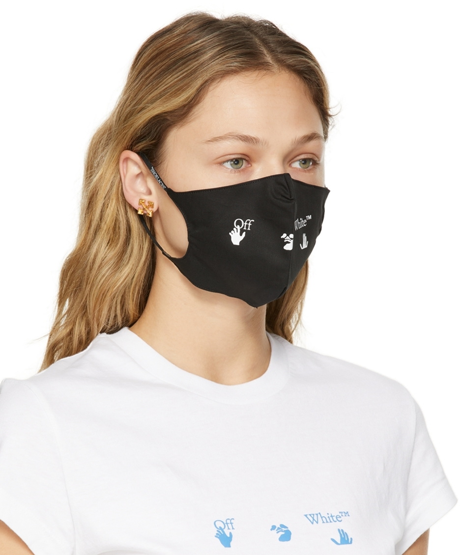 Off-White Black Swimm Logo Face Mask Off-White